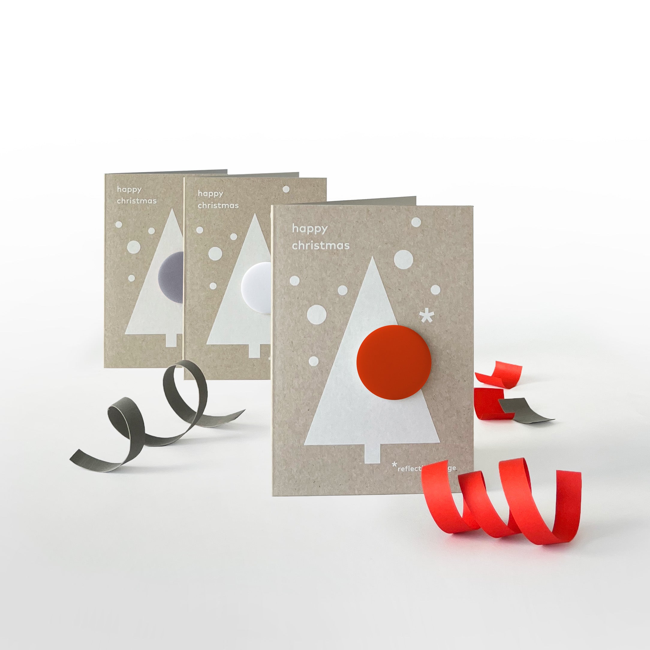 Xmas card with reflective badge – march